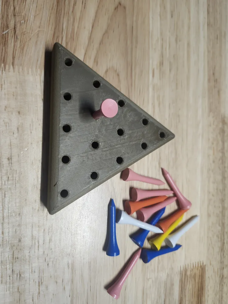 Peg Game – Classic Triangle Brain Teaser -Wood PLA - Free 3D Print ...