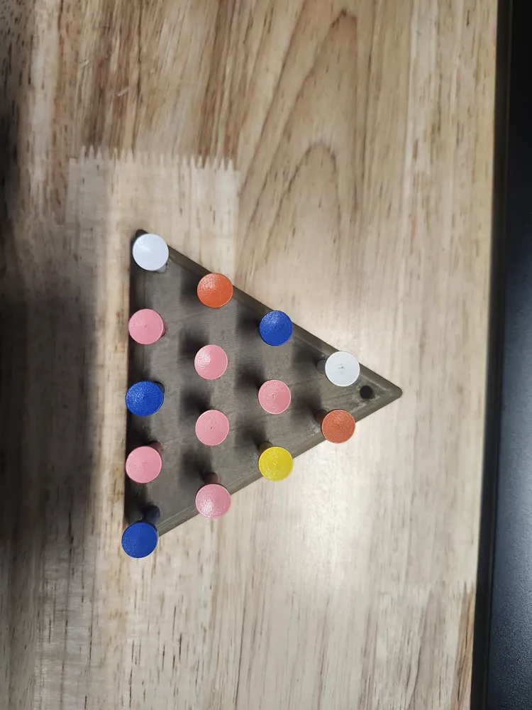 Peg Game – Classic Triangle Brain Teaser -Wood PLA - Free 3D Print ...