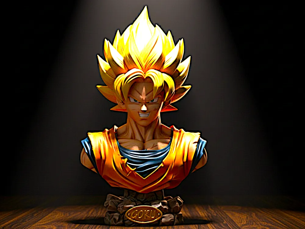 Goku Bust - Free 3D Print Model - MakerWorld