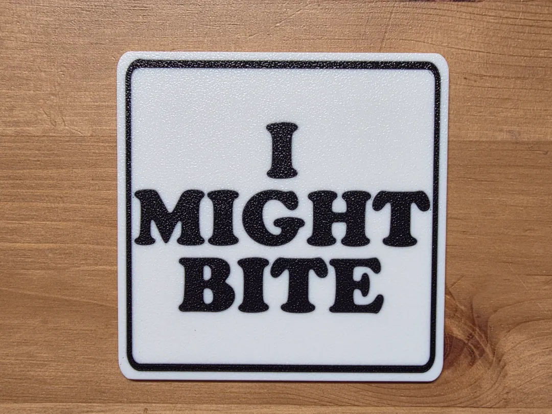I Might Bite Coaster - Free 3D Print Model - MakerWorld