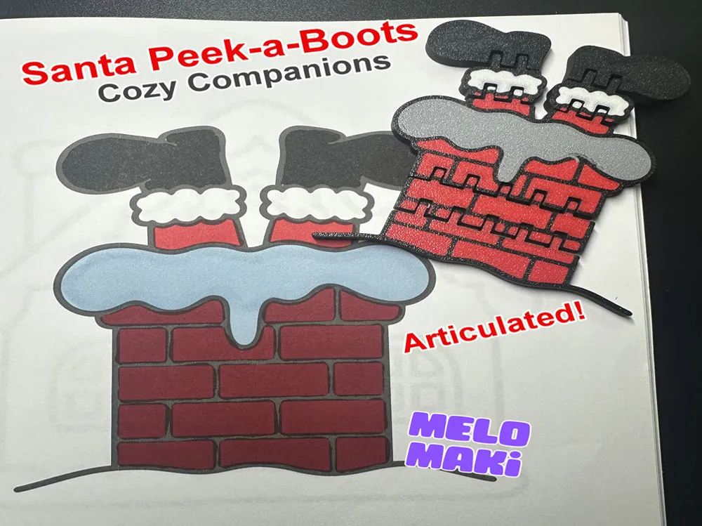 Santa Peek-a-Boots - The Master of Hide-and-Seek! - Free 3D Print Model ...