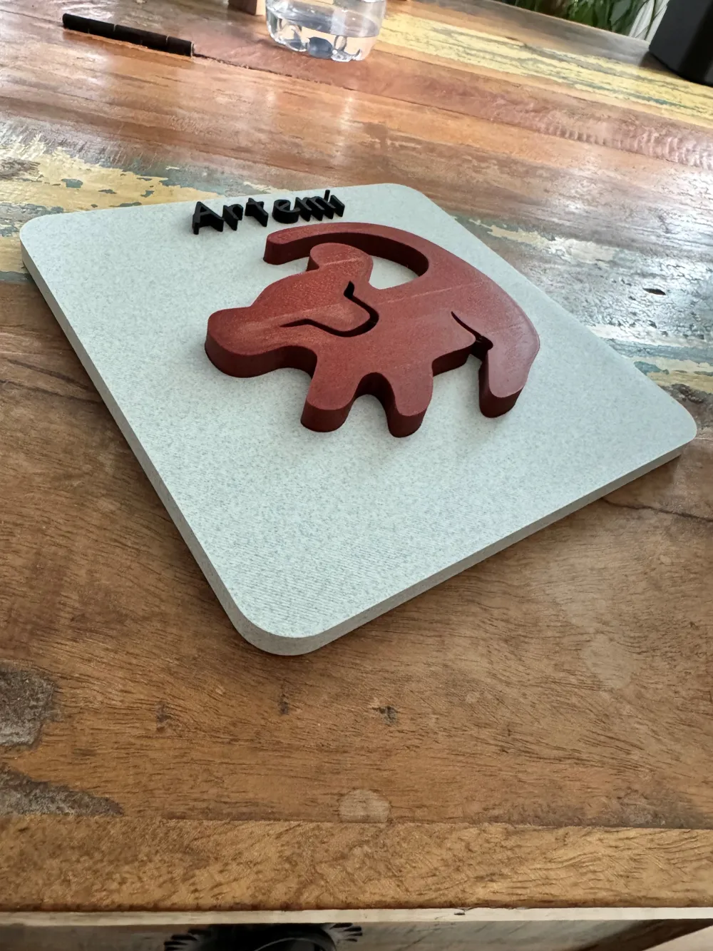 Simba Door Sign with editable name - Free 3D Print Model - MakerWorld