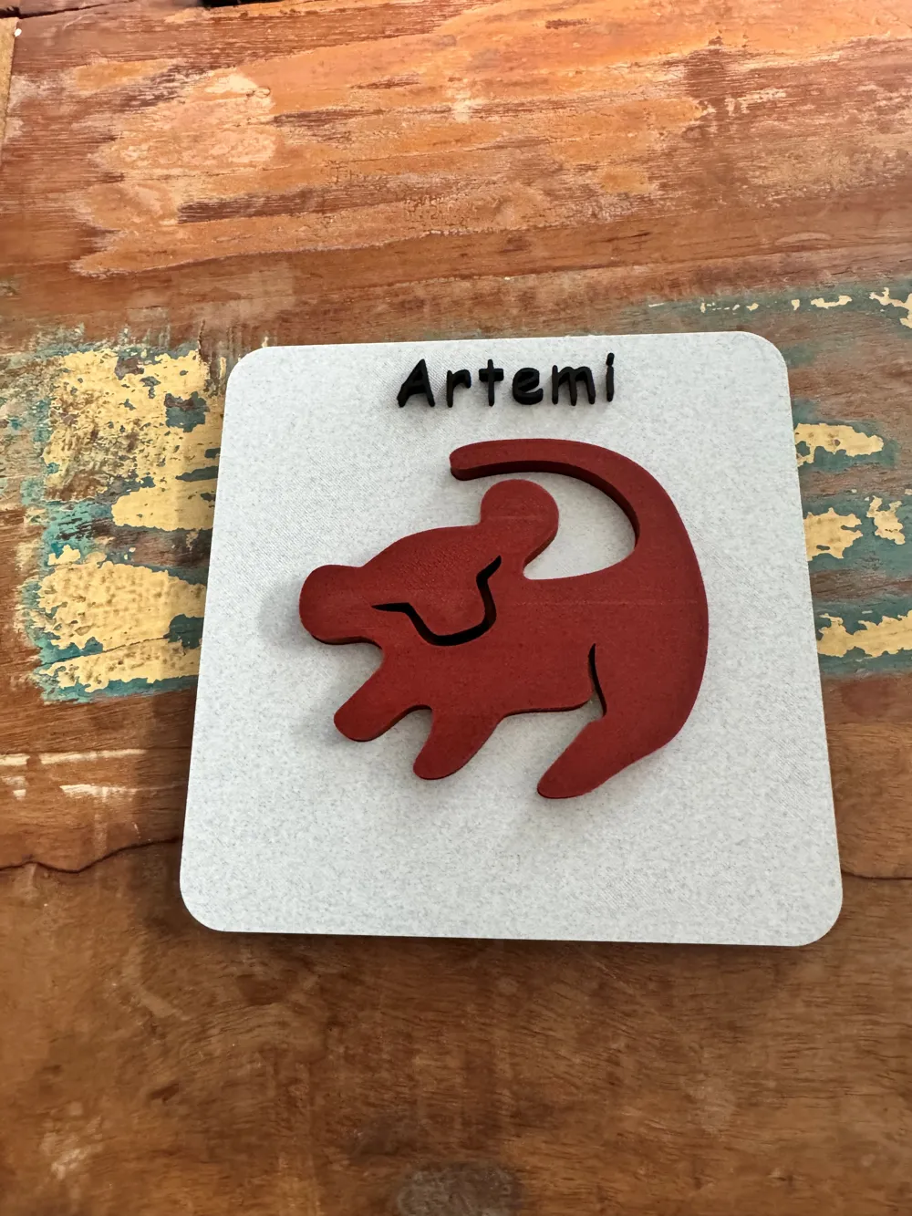Simba Door Sign with editable name - Free 3D Print Model - MakerWorld