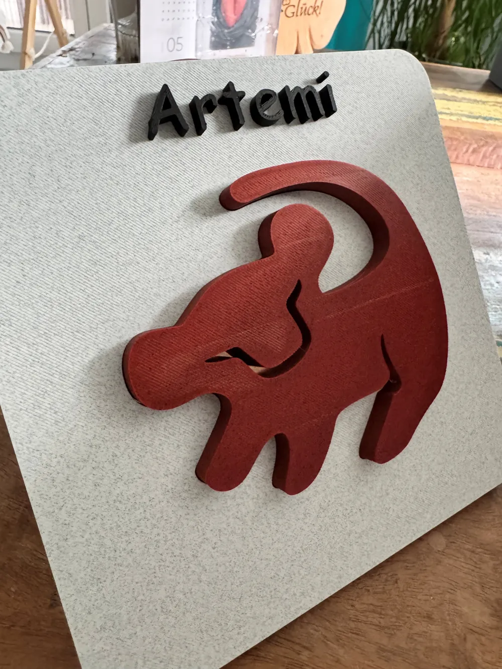 Simba Door Sign with editable name - Free 3D Print Model - MakerWorld