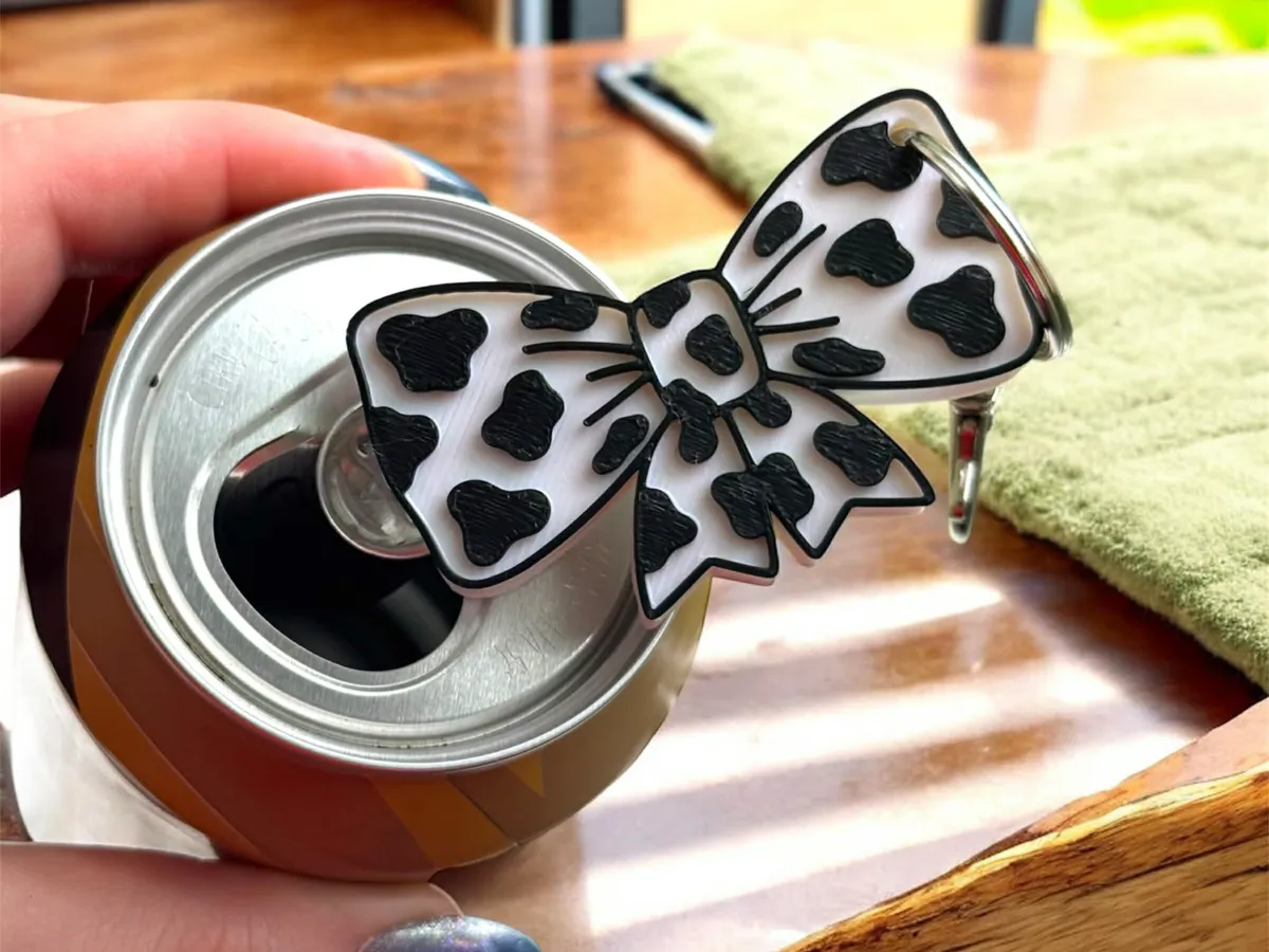 Cute Cow Print Bow Pop Can Tab Opener Tab Fairy - Free 3D Print Model ...
