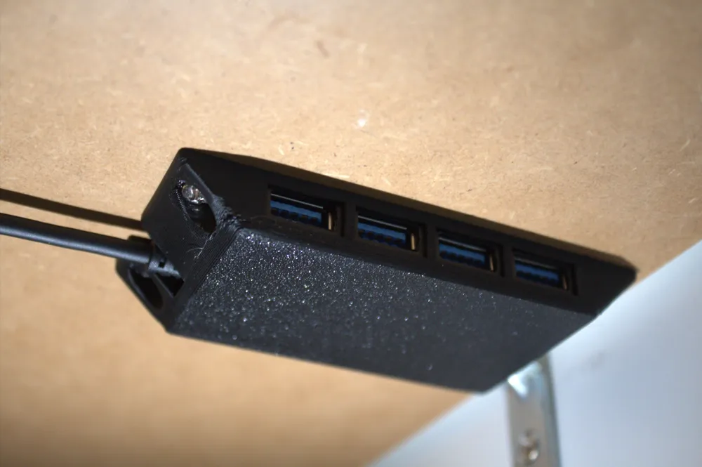 Under Desk USB Hub Mount - Free 3D Print Model - MakerWorld