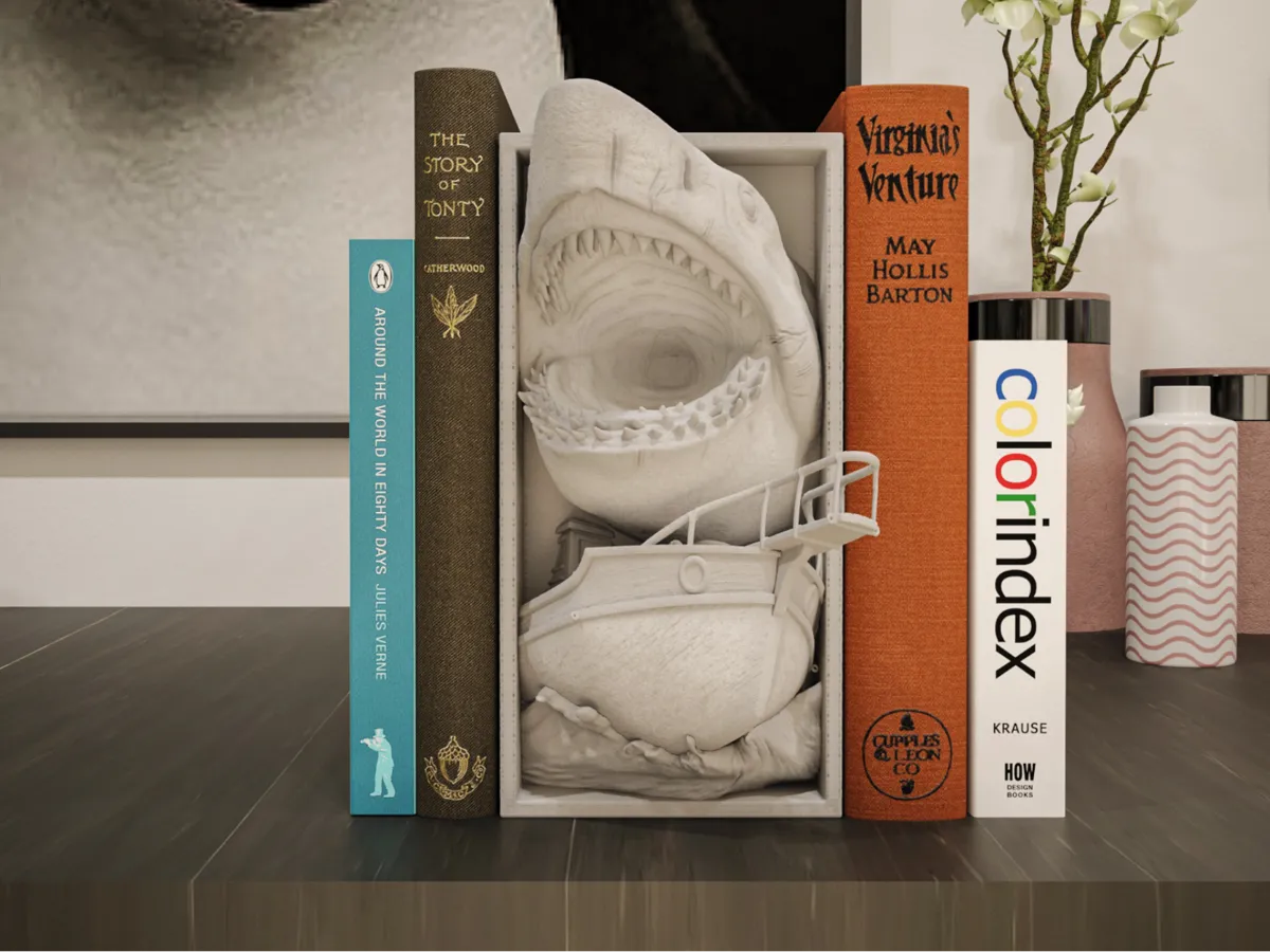Jaws Book Nook and Wall Mount - Free 3D Print Model - MakerWorld