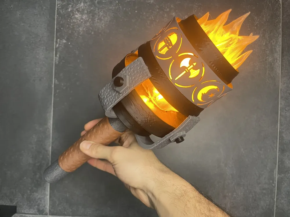 Portable medieval torch - Free 3D Print Model - MakerWorld