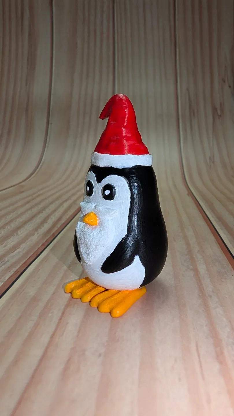 Cute Penguin with a christmas cap by Mani783 - MakerWorld