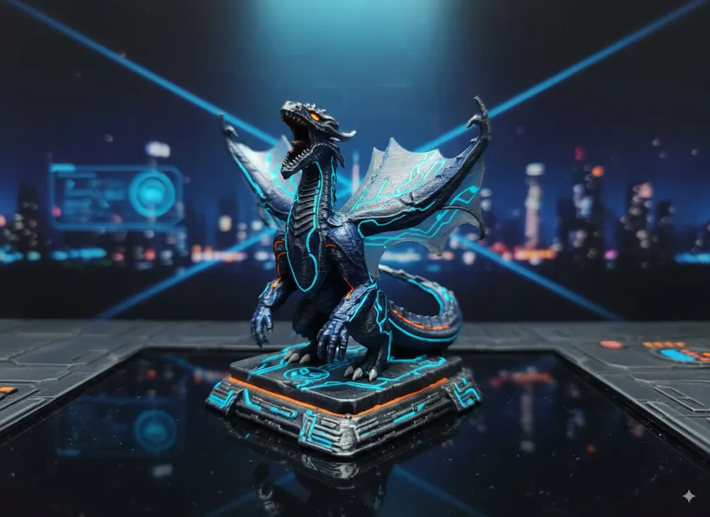 Voltfire Ascendant – Cyber Dragon Figurine by Sean MakerWorld: Download ...