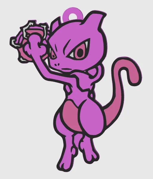 Mewtwo keychain by Litolunar - MakerWorld