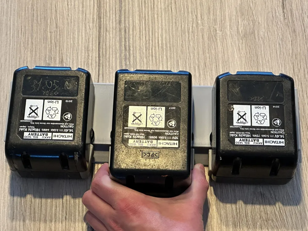 Hitachi/Hikoki/Metabo HTP triple battery holder by WAETEC MakerWorld: Download Free 3D Models