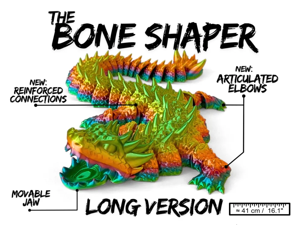 The Bone Shaper Dragon - Long Version - Free 3D Print Model - MakerWorld