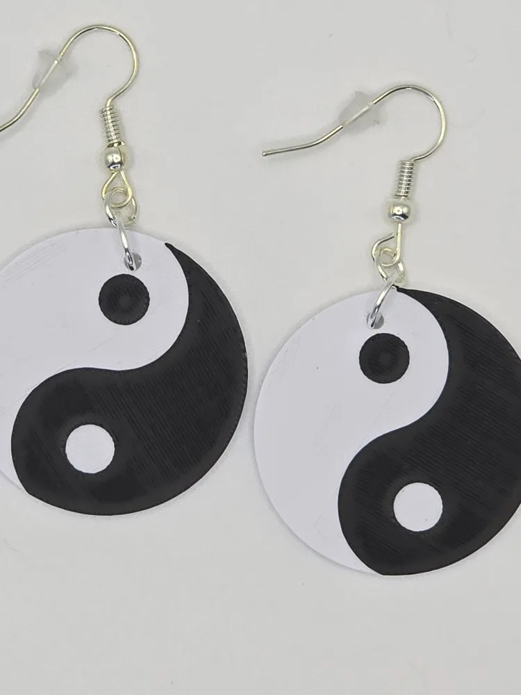 Ying Yang Earrings, Keychains and Bookmarks by dohara1985 MakerWorld ...
