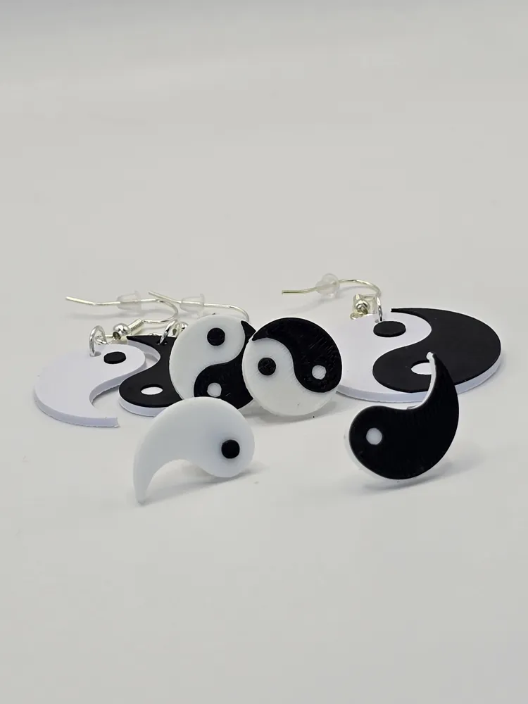 Ying Yang Earrings, Keychains and Bookmarks by dohara1985 MakerWorld ...