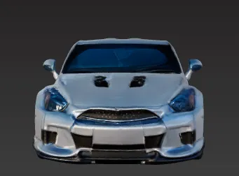 Nissan GTR supercar model (modified large rear wing), 1:64 scale, small ...