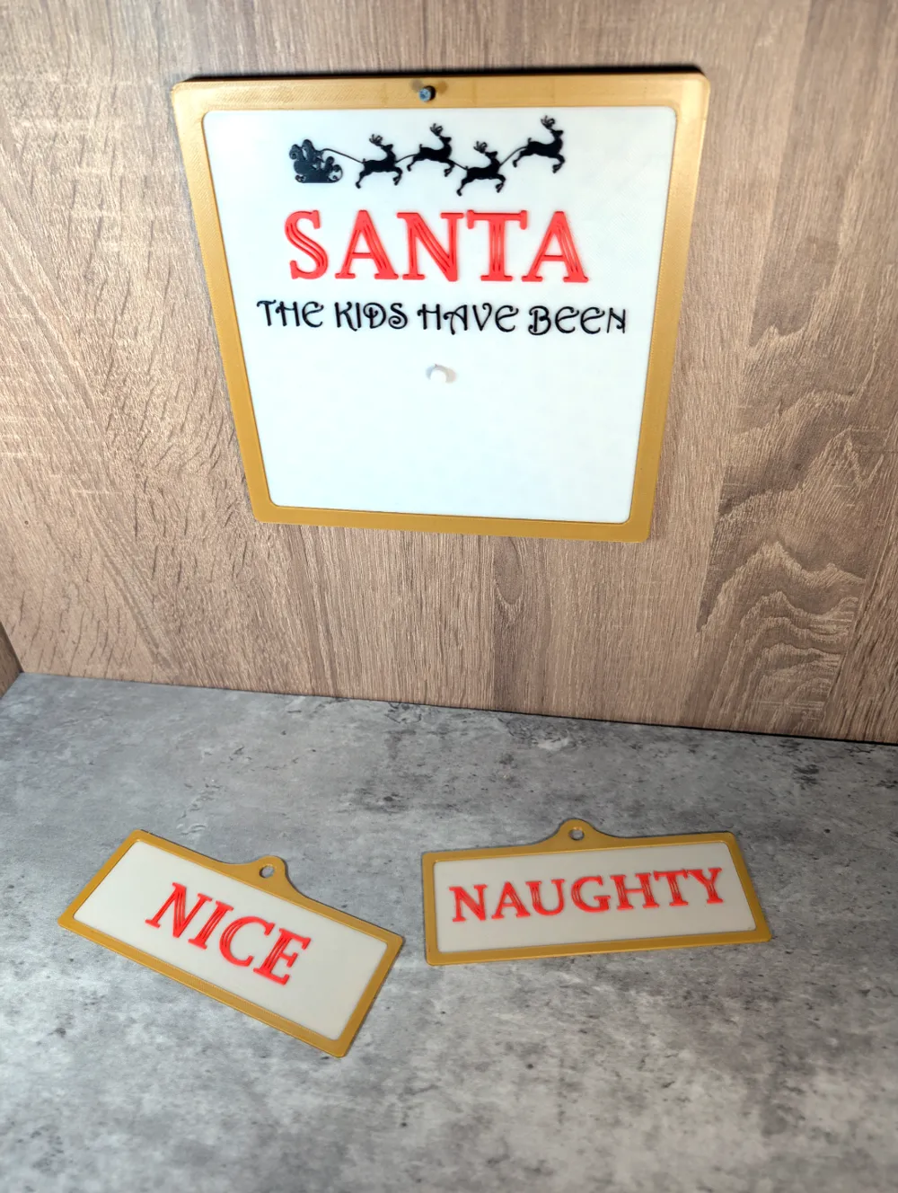 Christmas Naughty or Nice Sign (Customizable) - Free 3D Print Model ...