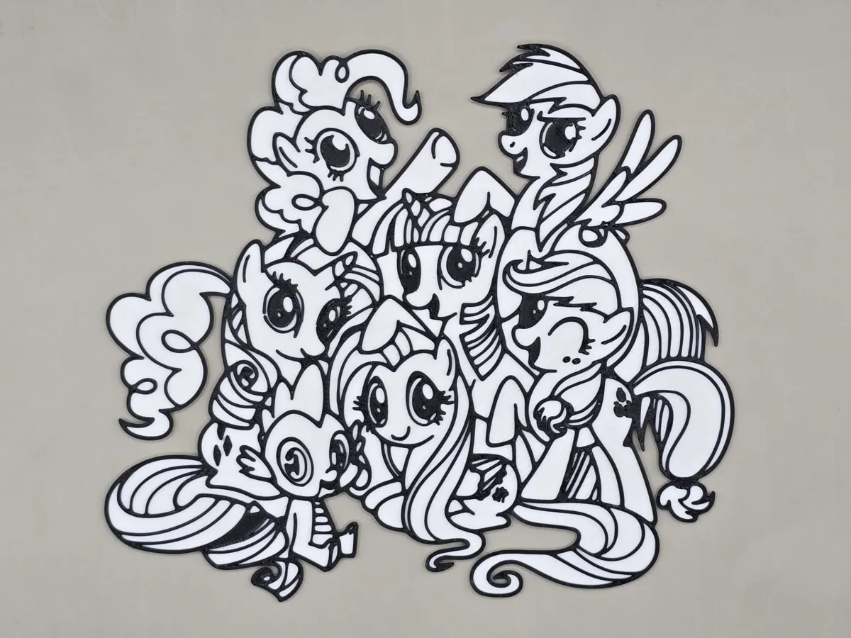Horse Cute Little Pony Squad Coloring - Free 3D Print Model - MakerWorld