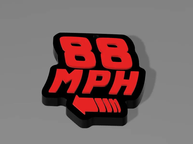 88 mph back to the future car pendant by WindyEle - MakerWorld