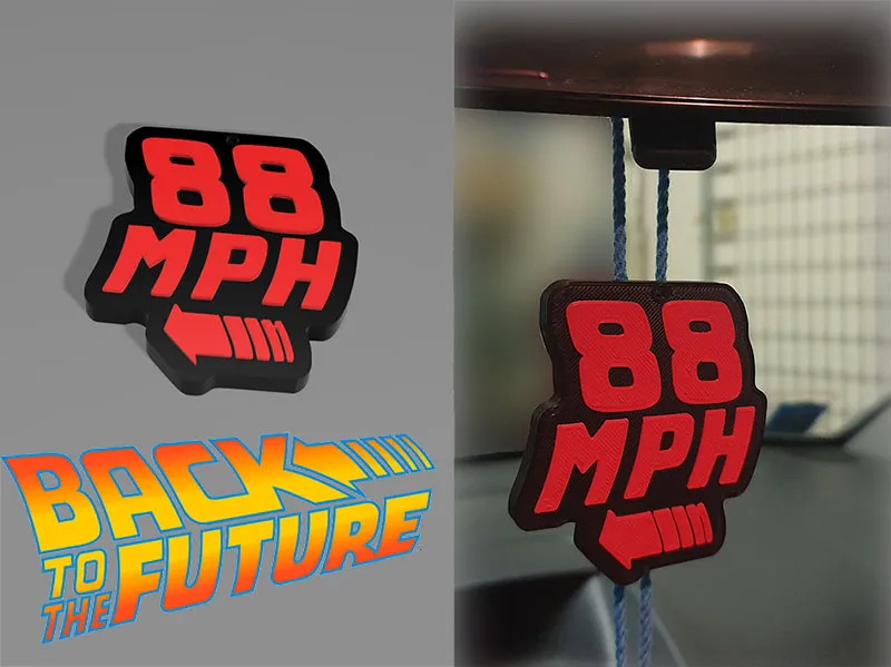 88 mph back to the future car pendant by WindyEle - MakerWorld