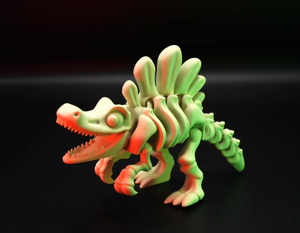 Flexi Skeletal Spinosaurus Dinosaur Cute Style - Free 3D Print Model ...