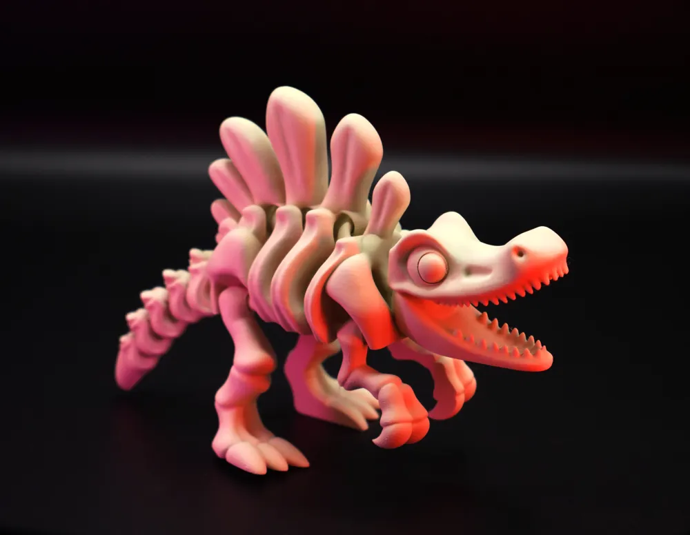 Flexi Skeletal Spinosaurus Dinosaur Cute Style - Free 3D Print Model ...