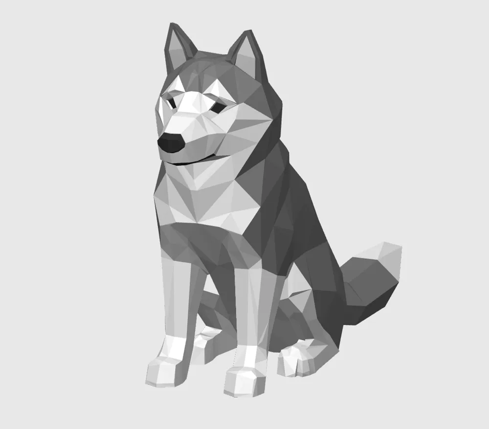 Low Poly Husky Dog - Free 3D Print Model - MakerWorld