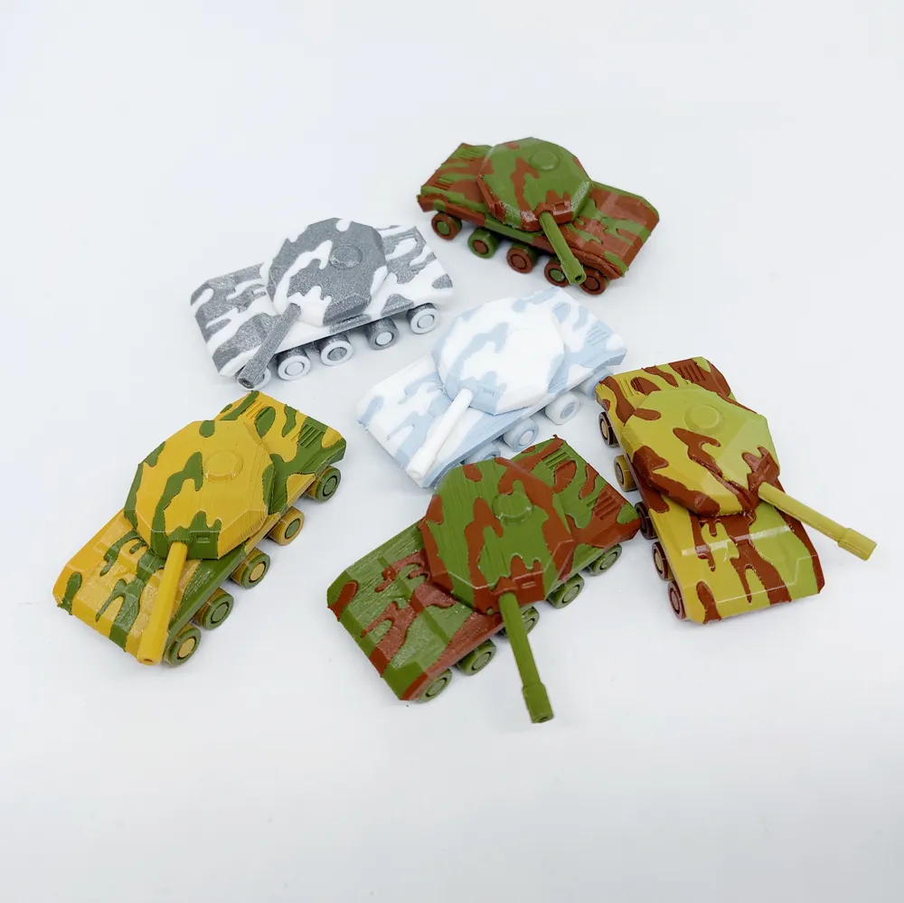 Multicolor tank toy - Print in Place Remixed by Waikikiprod - MakerWorld