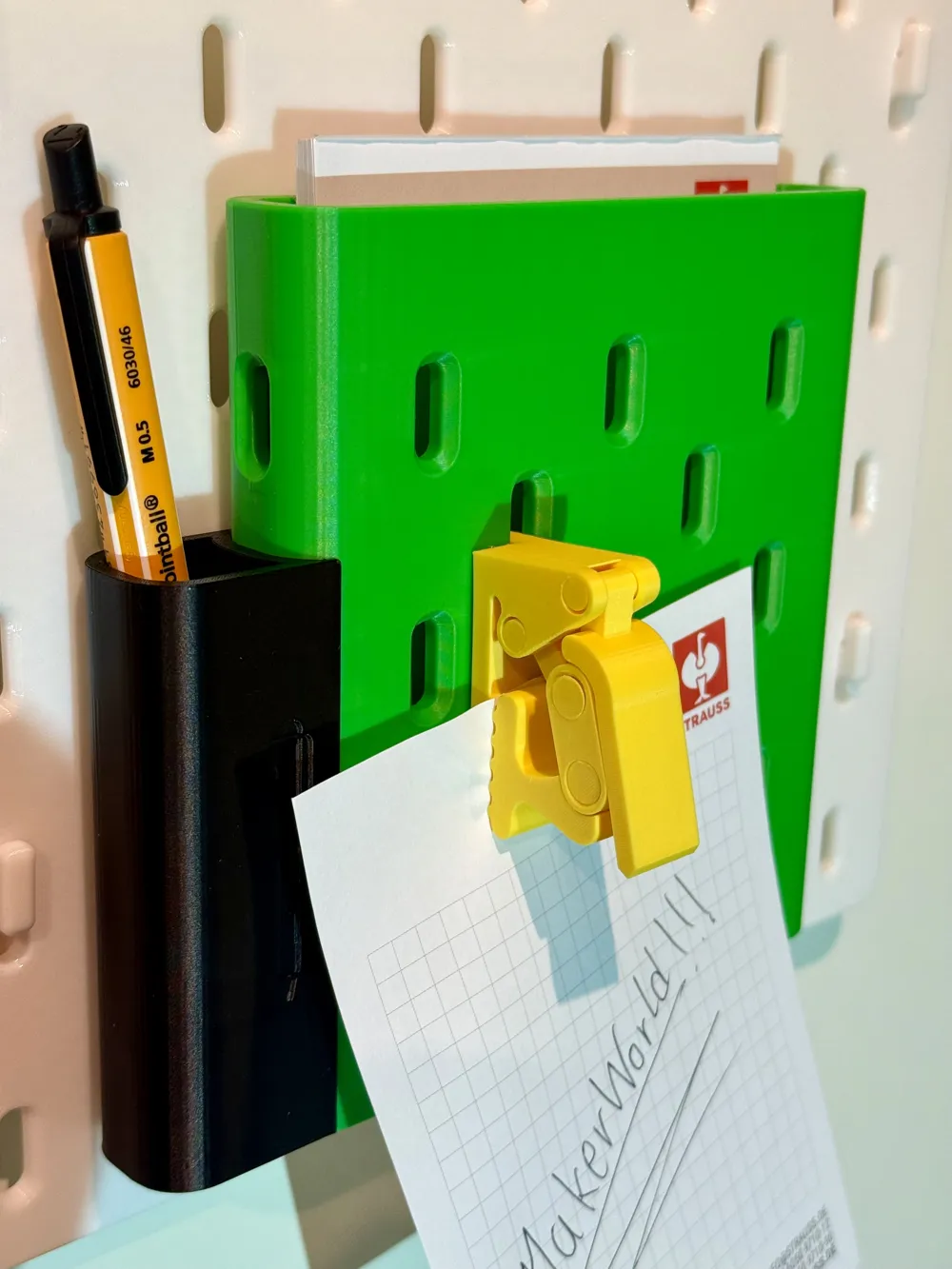 Pen Holder add-on for SKADIS Note Block Holder. by Maximilian ...