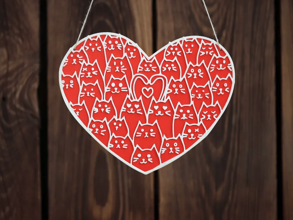 Heart Full of Cats - Free 3D Print Model - MakerWorld