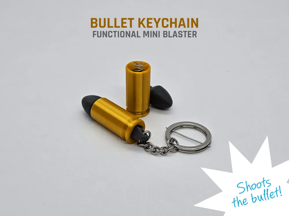 Bullet Keychain — functional mini blaster - Free 3D Print Model ...