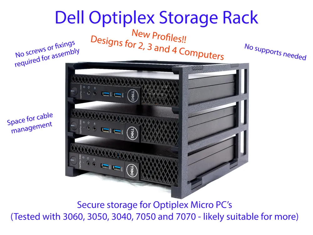 3Dプリント Dell OptiPlex マイクロストレージラック - 無料3Dモデル -MakerWorld