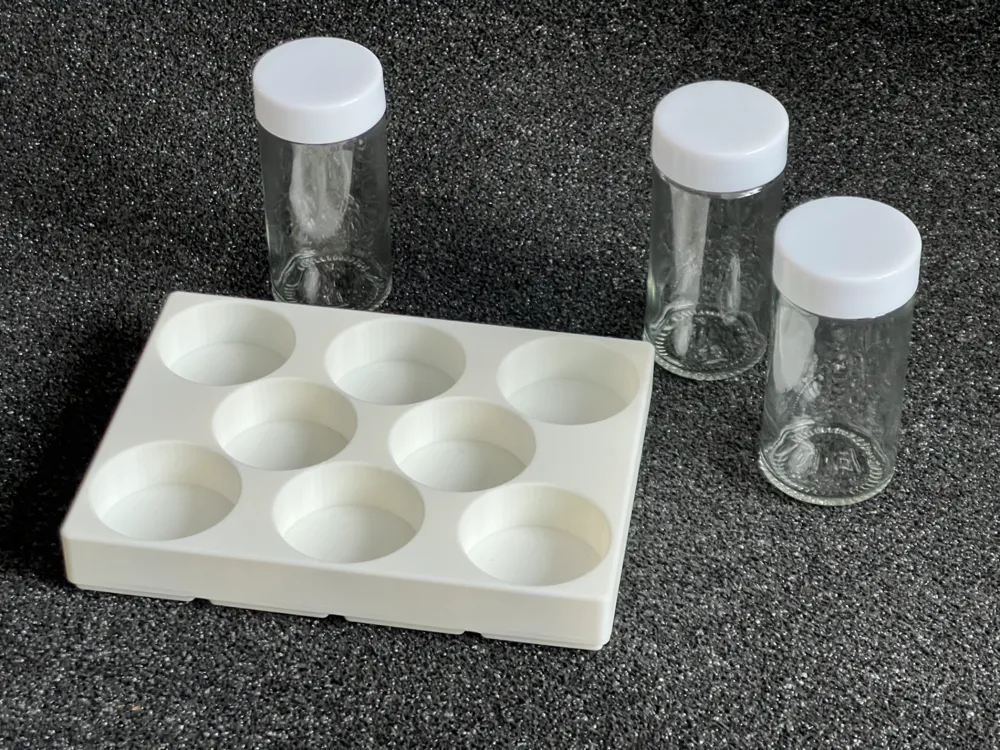 Gridfinity Spice Rack for 8x 44mm Glass Spice jars by SY3D - MakerWorld