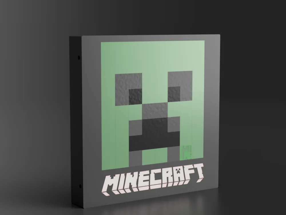 Minecraft Creeper Lightbox (Bambu CMYK Backlight) by UP 3D MakerWorld ...