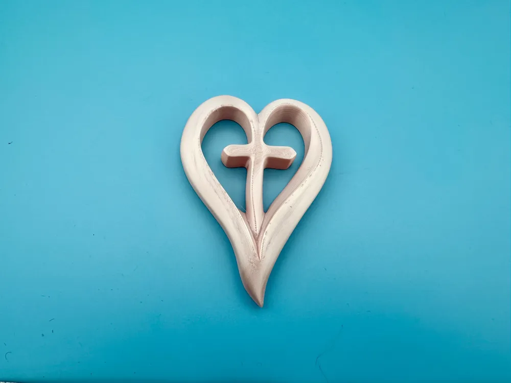 Sacred Heart & Cross - Free 3D Print Model - MakerWorld