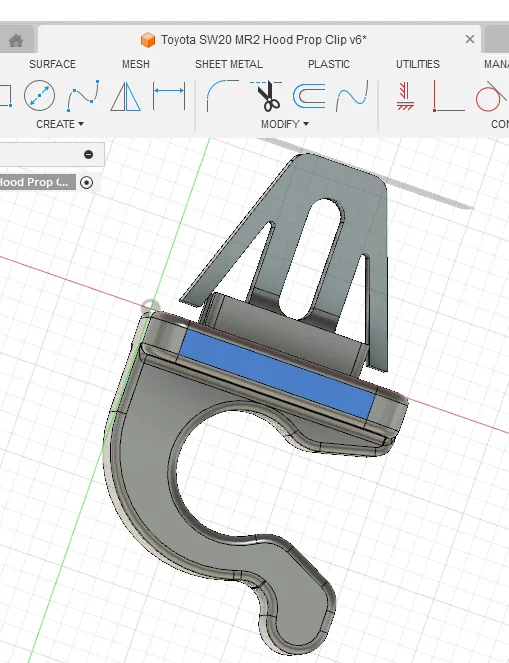 Toyota SW20 MR2 engine lid hood prop repair parts - Free 3D Print Model ...