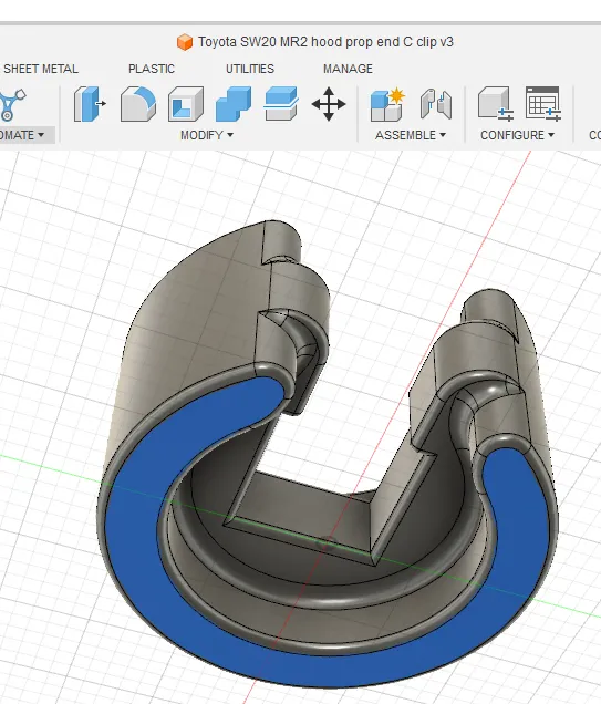 Toyota SW20 MR2 engine lid hood prop repair parts - Free 3D Print Model ...