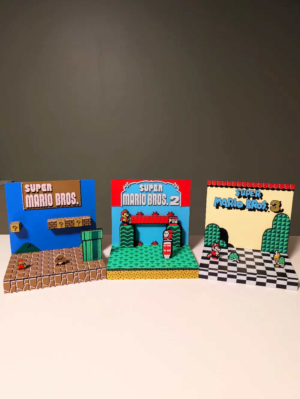 Trilogía Diorama Super Mario Bros 1 - 3 NES por LayeredPixels by Tomas MakerWorld: Descarga ...
