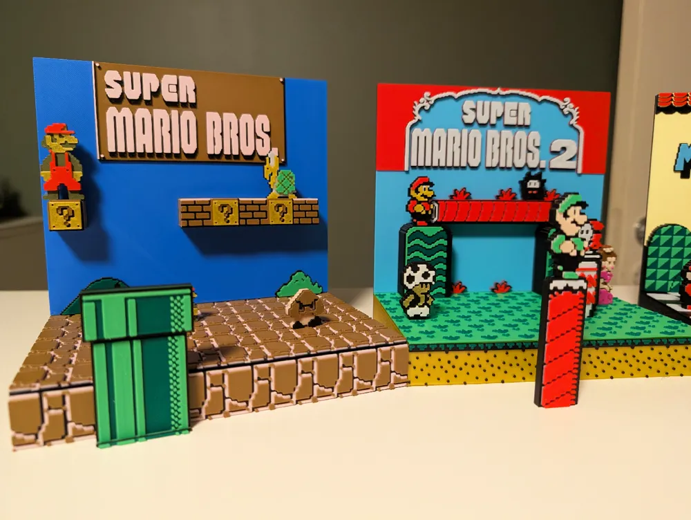 Trilogia di Diorami Super Mario Bros 1 - 3 Nes da LayeredPixels by ...