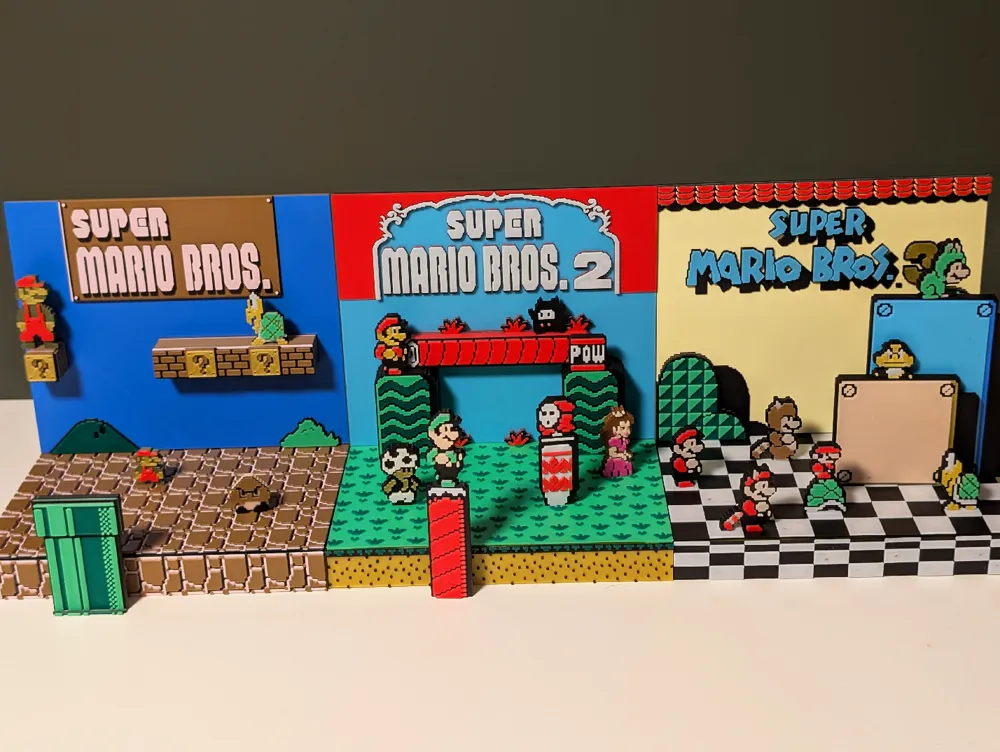 Trilogia di Diorami Super Mario Bros 1 - 3 Nes da LayeredPixels by ...