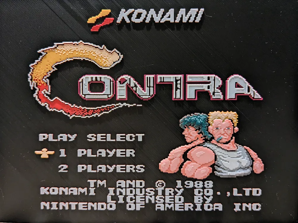 Contra NES Title Screen by JungleFreak MakerWorld: Download Free 3D Models