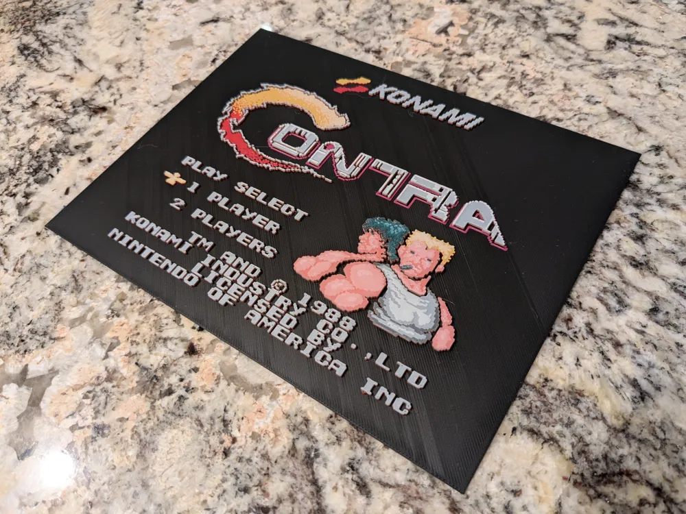 Contra NES Title Screen by JungleFreak MakerWorld: Download Free 3D Models