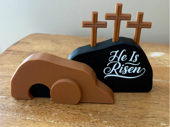 Jesus's Empty Tomb with Calvary Hill for Easter - Free 3D Print Model ...