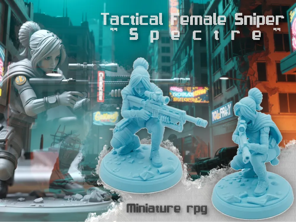 Tactical Female Sniper "Spectre" - Miniature RPG - Free 3D Print Model ...