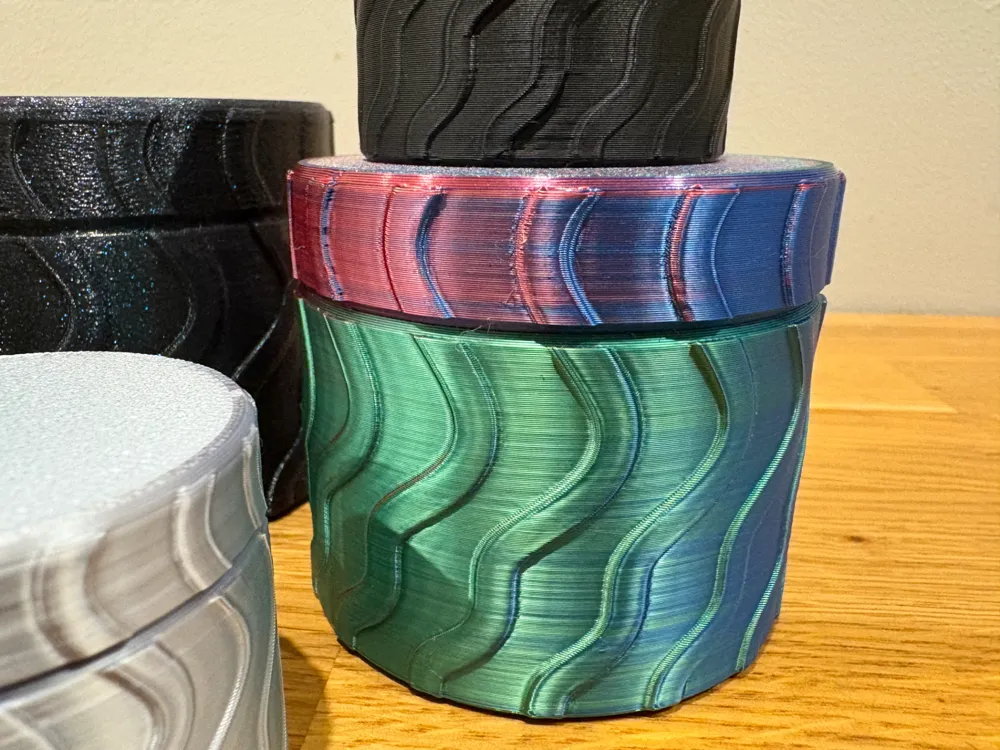 Random Swirl Patterned Jar with Lid by brillious - MakerWorld