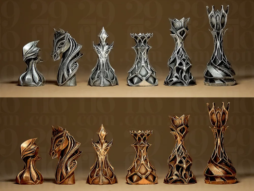 Stylized Chess Set by 29FLO MakerWorld: Download Free 3D Models