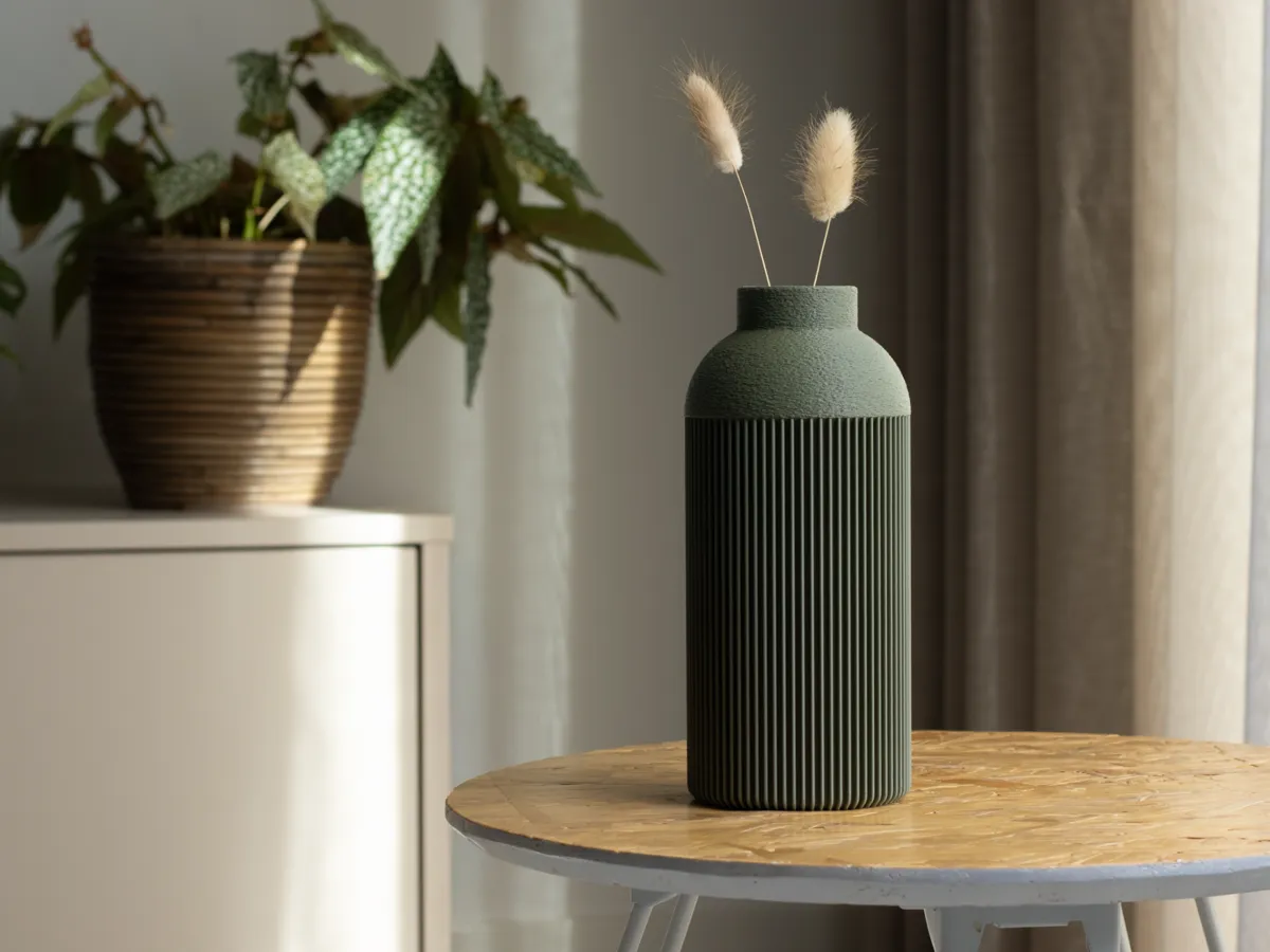 Vase DUNE - Minimalist Vase with Ribbed Texture - Free 3D Print Model ...