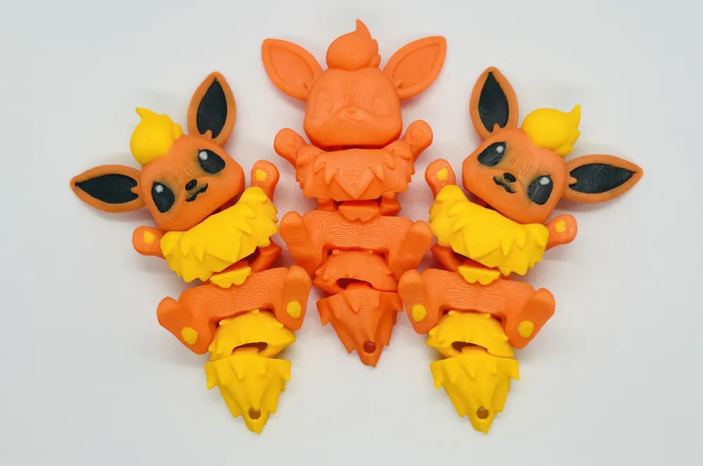 Pokemon Cute Flareon Flexy - Articulated Keychain - Free 3D Print Model ...