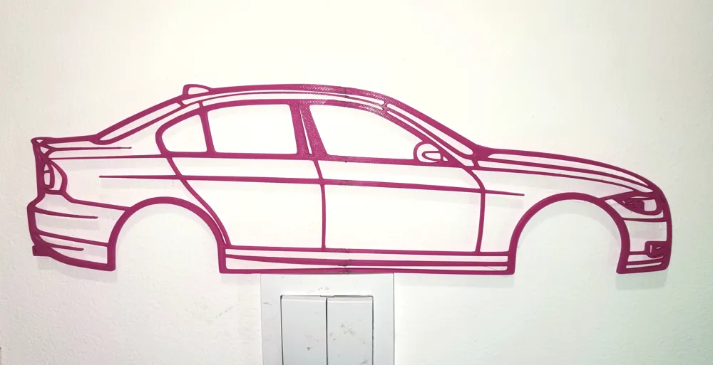BMW E90 WallArt Silhouette Outline by GandaZSW - MakerWorld