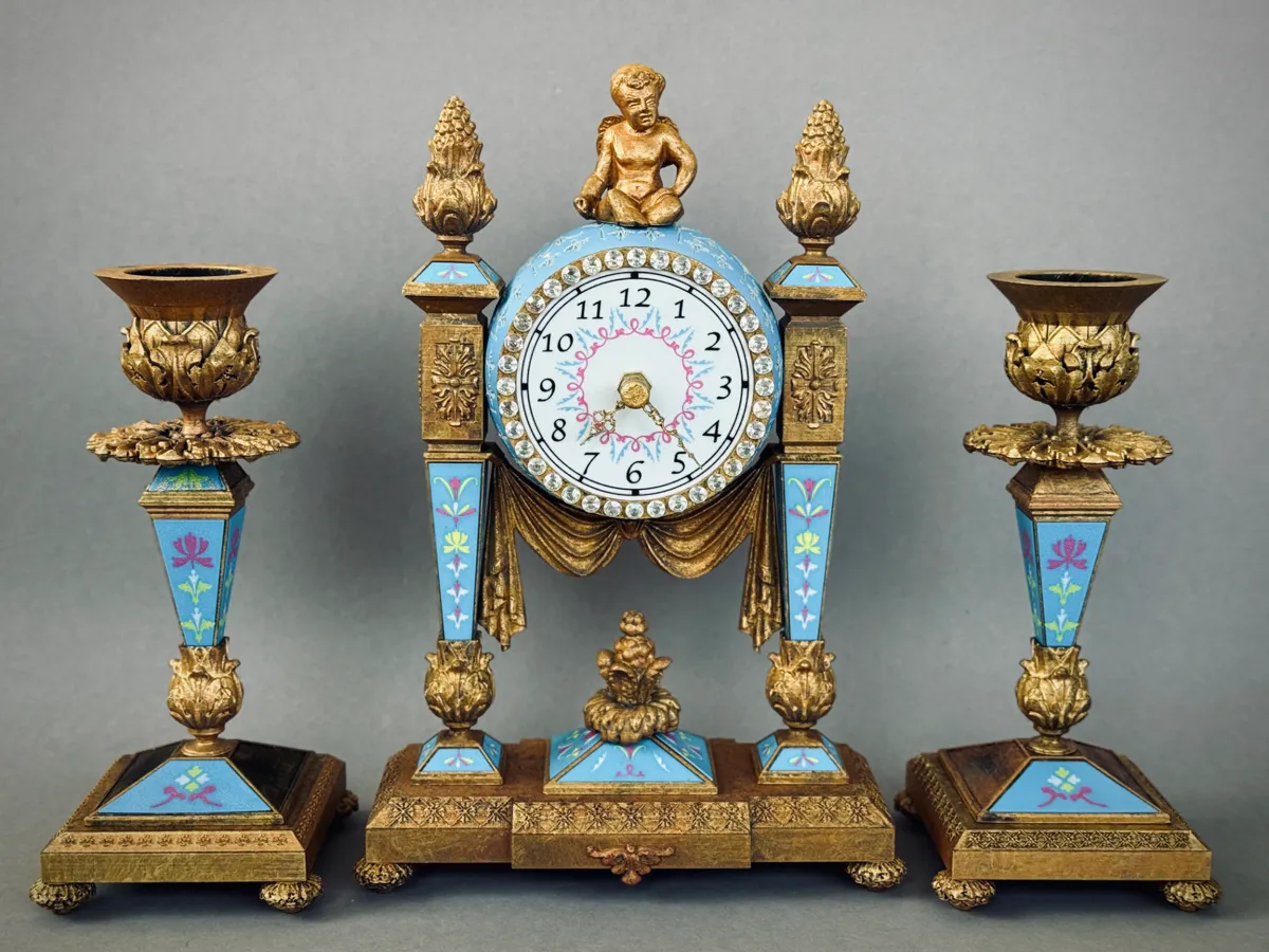 Kit 011 : Horloge de cheminée, émail cloisonné, Belle Époque - Modèle d ...
